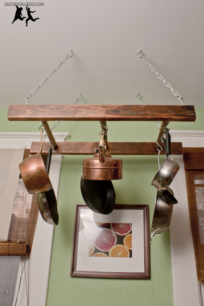 Antique Ladder Pot Rack – DIY | Old House Crazy