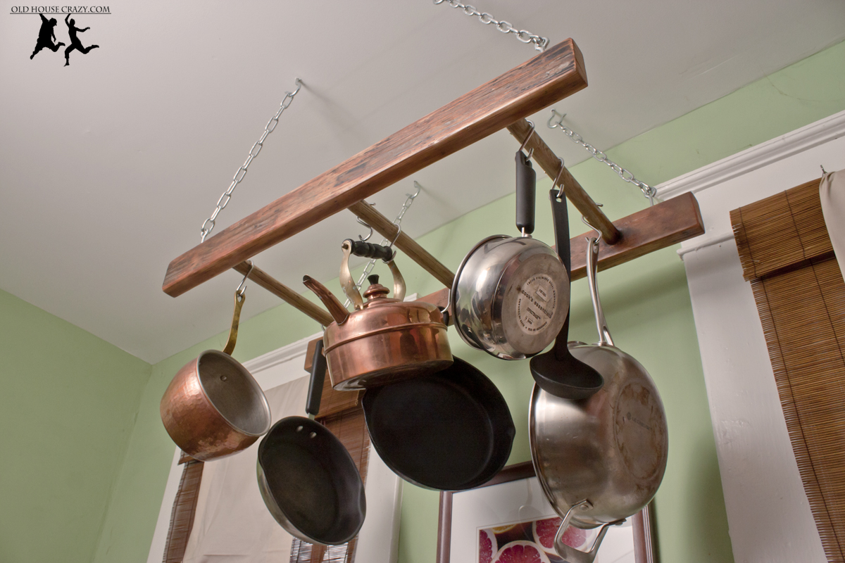 Antique Ladder Pot Rack – DIY | Old House Crazy